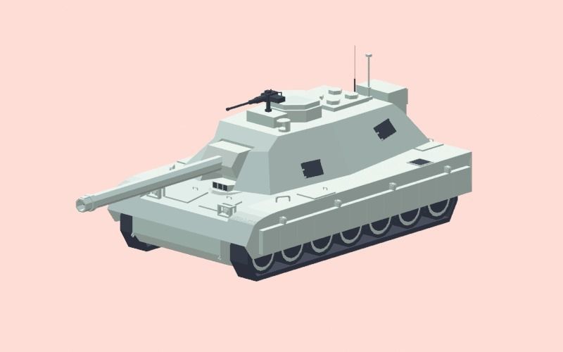 Low Poly Simple Cartoon Light Tank 3D model | CGTrader