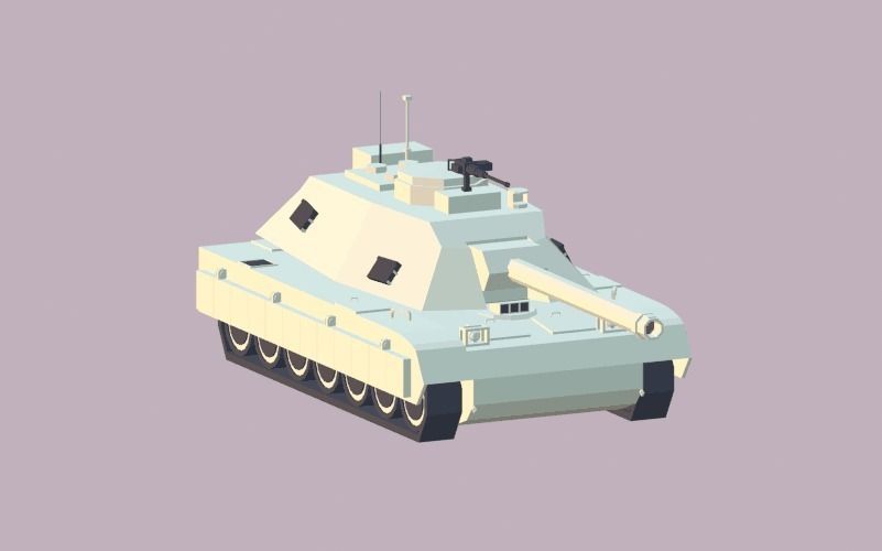 Low Poly Simple Cartoon Light Tank 3D model | CGTrader