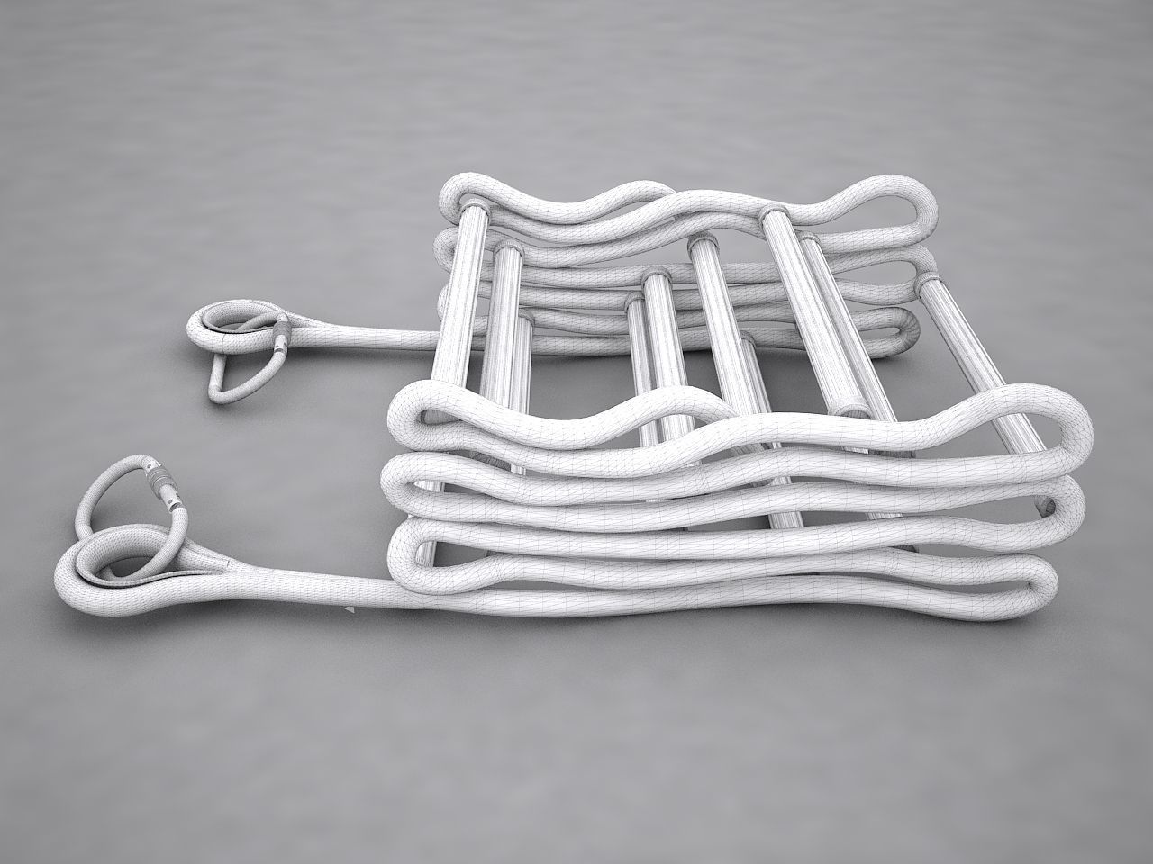 Folded Rope Ladder 3D model | CGTrader