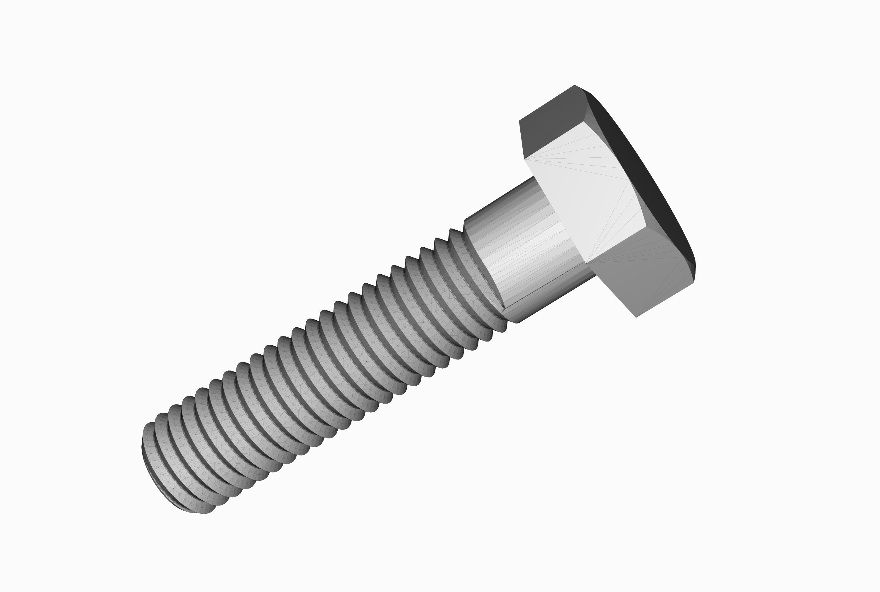 Hex Bolt free 3D model 3D printable | CGTrader