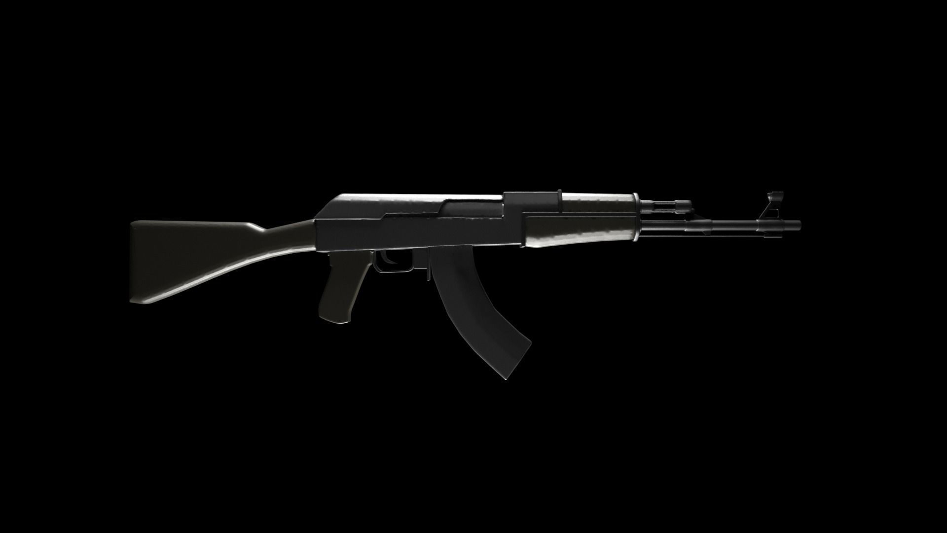 3D model AK 74 Rifle Low-Poly VR / AR / low-poly | CGTrader
