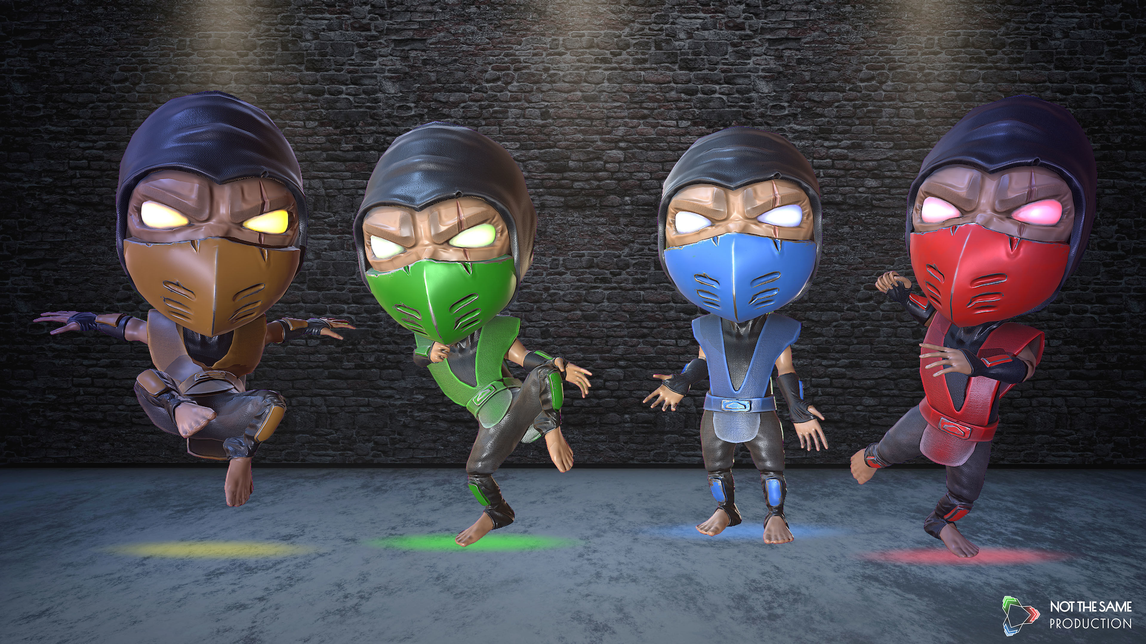 3D model Child Ninja low poly pack VR / AR / low-poly rigged | CGTrader