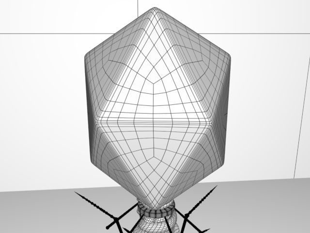 Enterobacteria phage T2 3D model | CGTrader