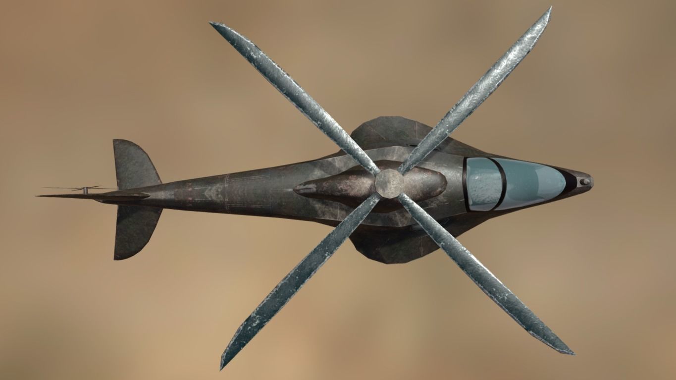 3D model Attack Helicopter LHX VR / AR / low-poly rigged animated ...