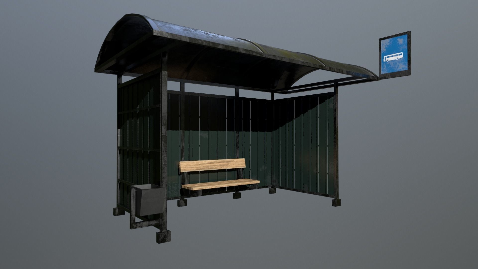 3D model Bus Stop VR / AR / low-poly | CGTrader