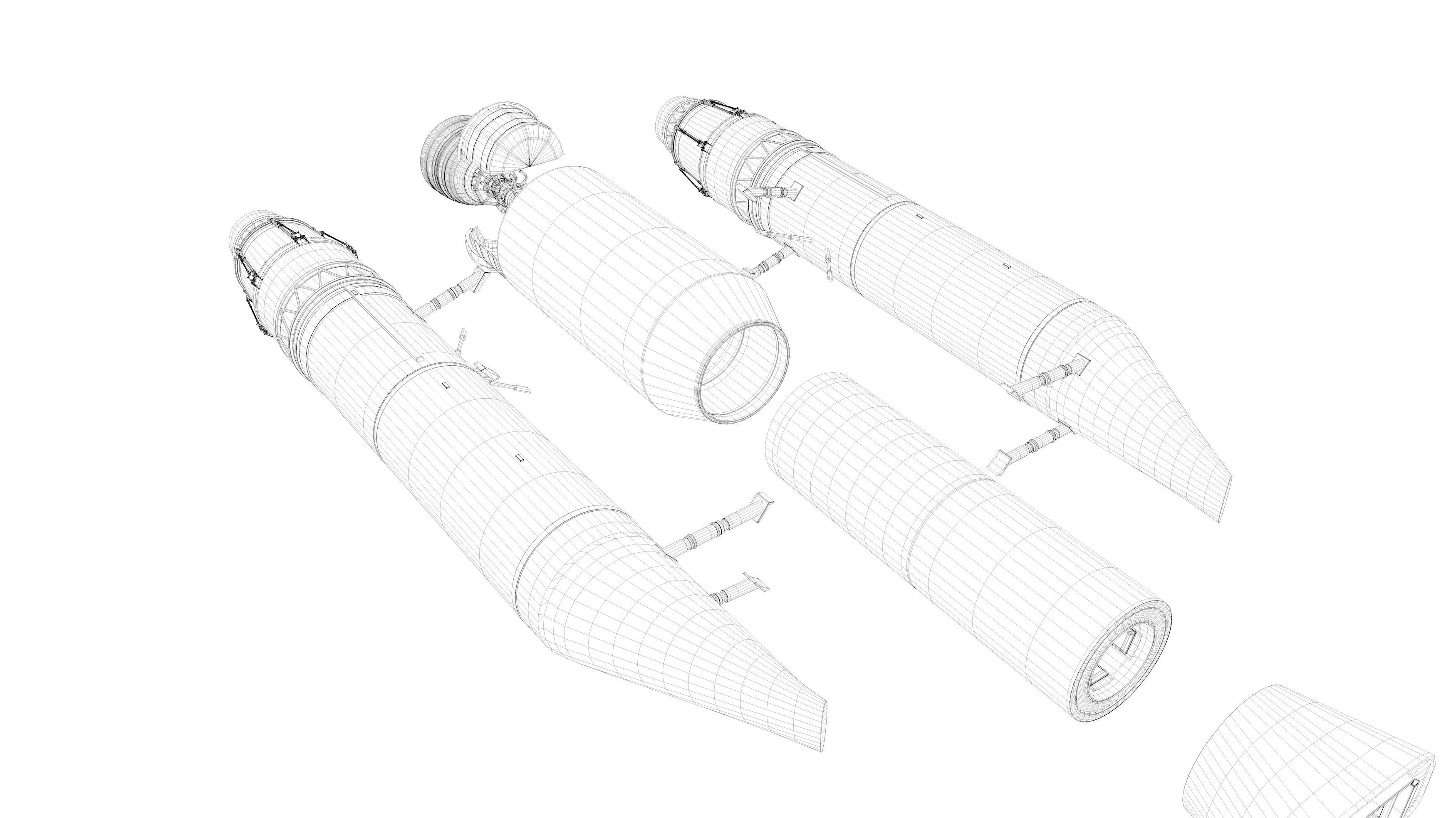 3D model Rocket Spaceship with interior VR / AR / low-poly | CGTrader
