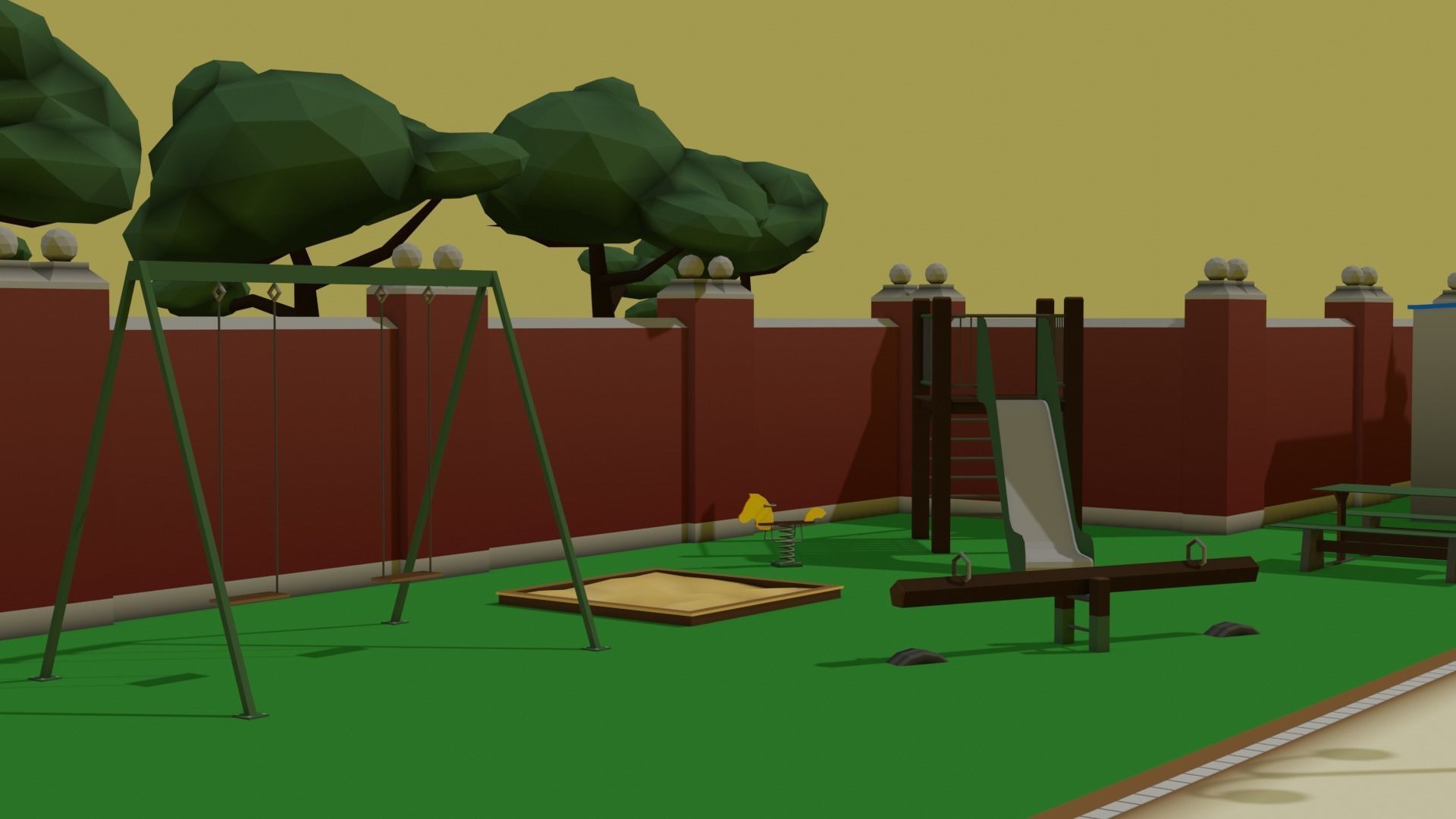 3D model Build your own park VR / AR / low-poly | CGTrader