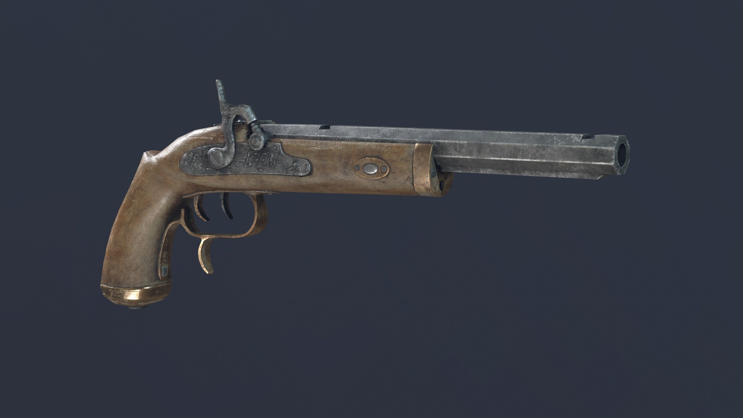 3D model Pirate Black Powder Gun -dirty- VR / AR / low-poly | CGTrader