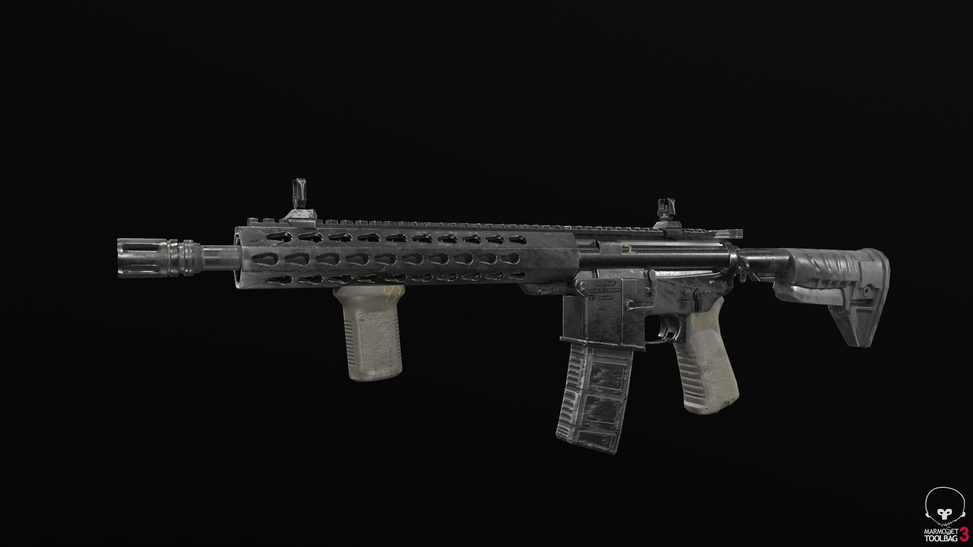 Zbroyar Z-15 AR-15 M4A4 LOW POLY MODEL FREE free VR / AR / low-poly 3D ...