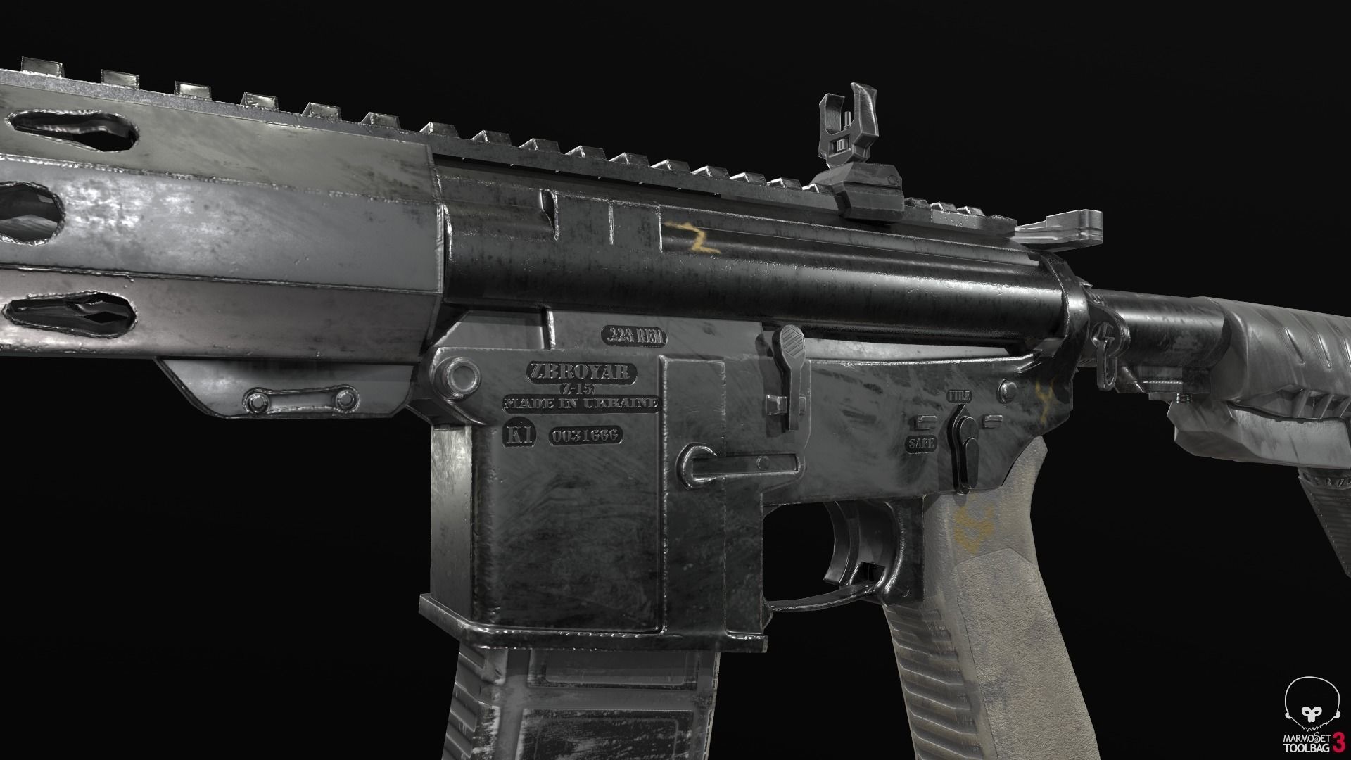 Zbroyar Z-15 AR-15 M4A4 LOW POLY MODEL FREE free VR / AR / low-poly 3D ...