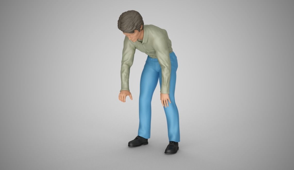 Man Leaning Over to Pick 3D model 3D printable | CGTrader
