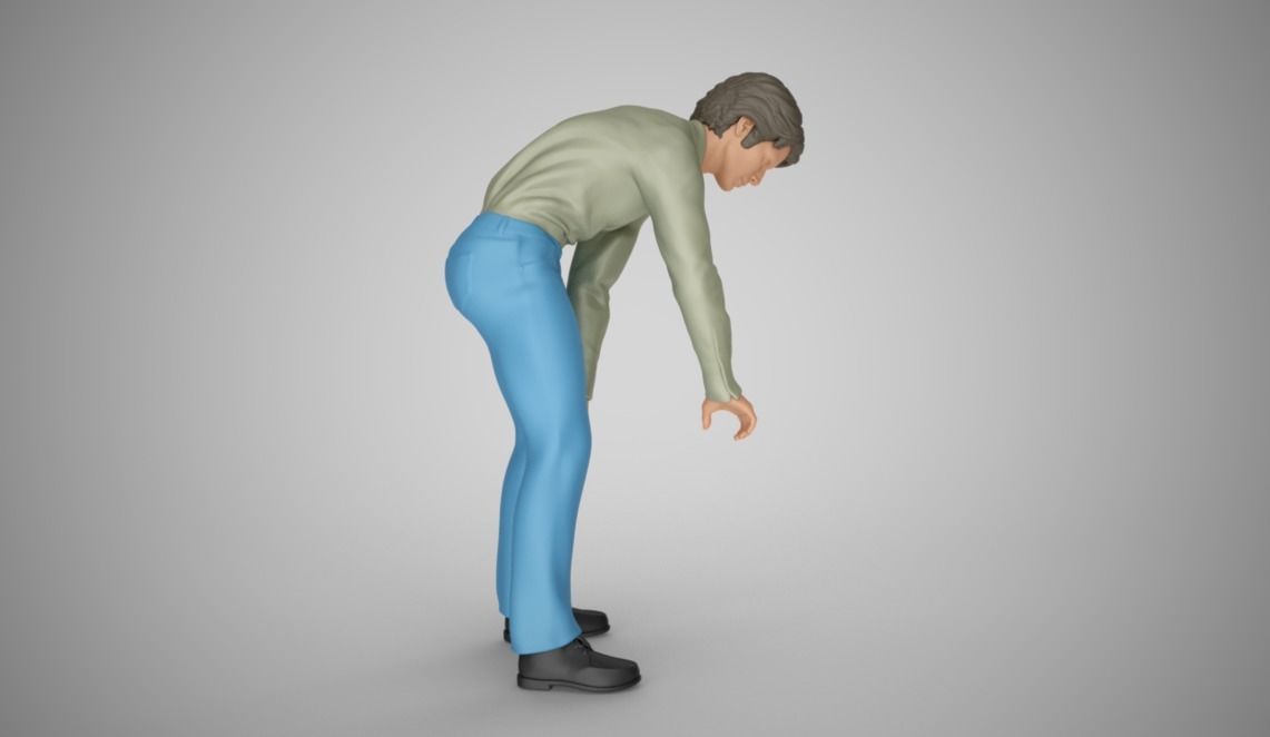 Man Leaning Over to Pick 3D model 3D printable | CGTrader