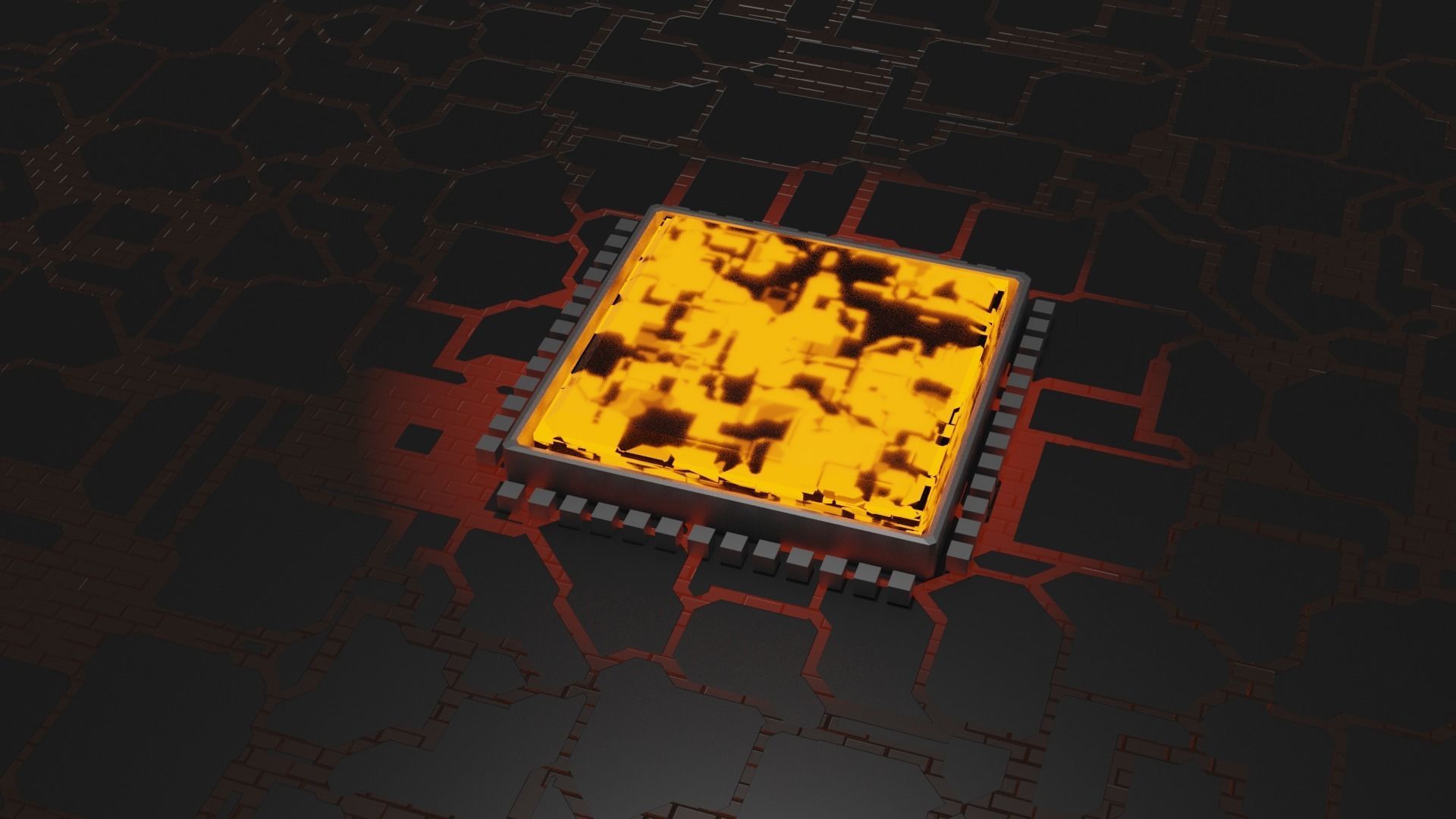 Hard surface CPU art free 3D model | CGTrader