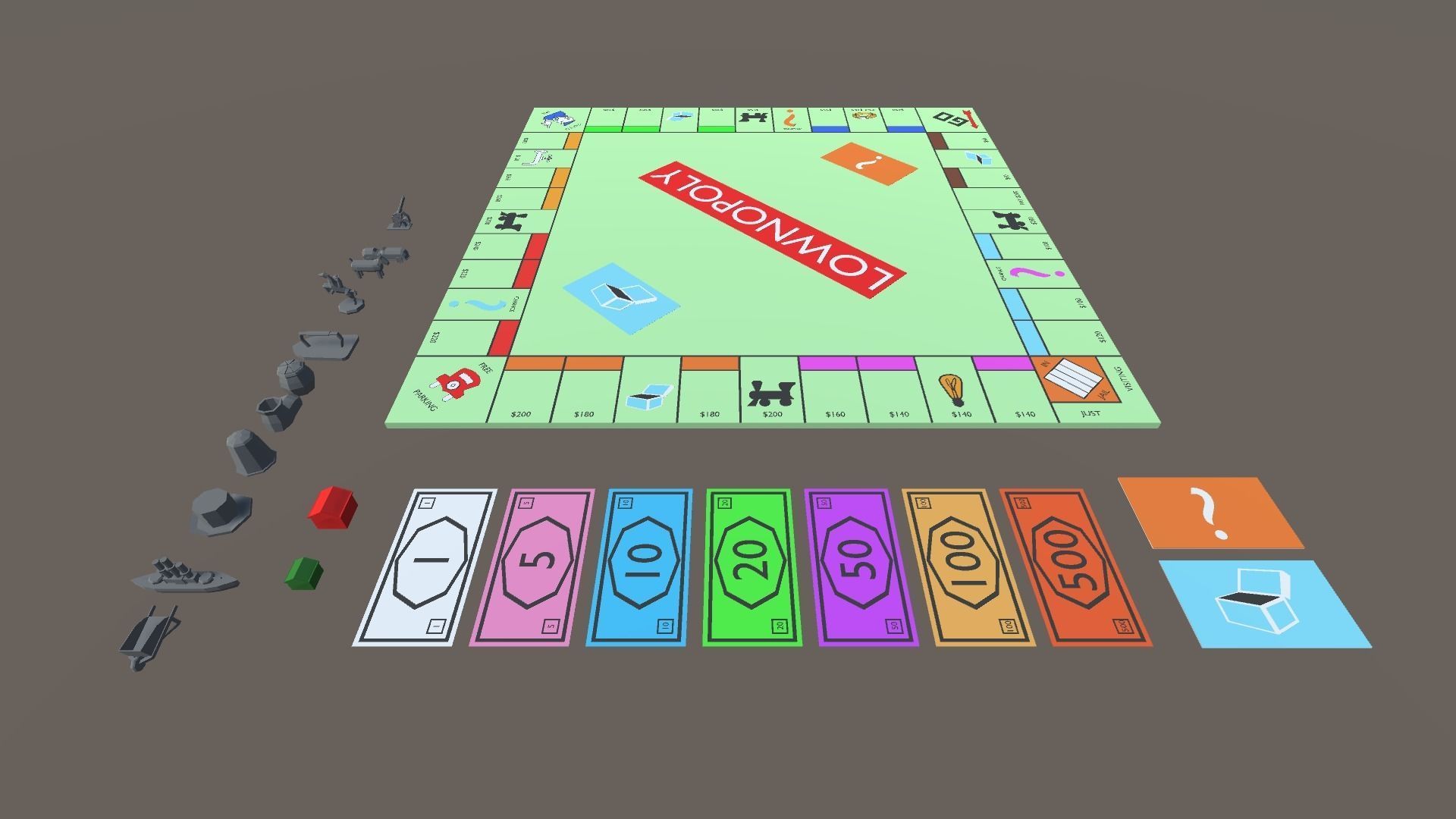 3D model 9t5 Low Poly Board Games VR / AR / low-poly | CGTrader