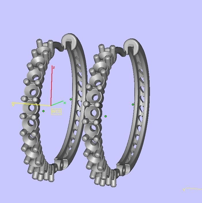 Diamond Hoop Earrings 3dmodel printable 3D model 3D printable | CGTrader