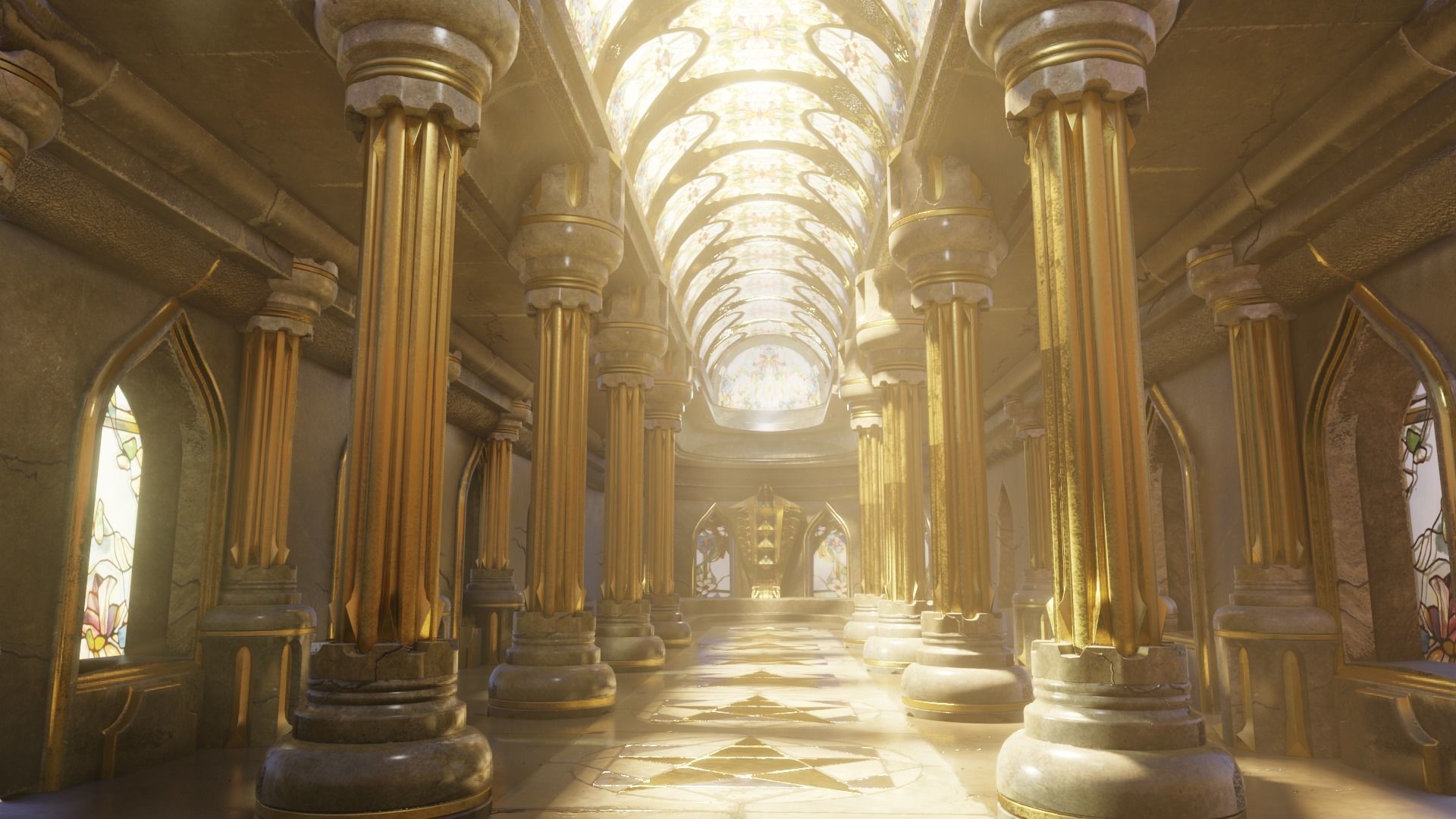 medieval temple interior scene 3D model | CGTrader