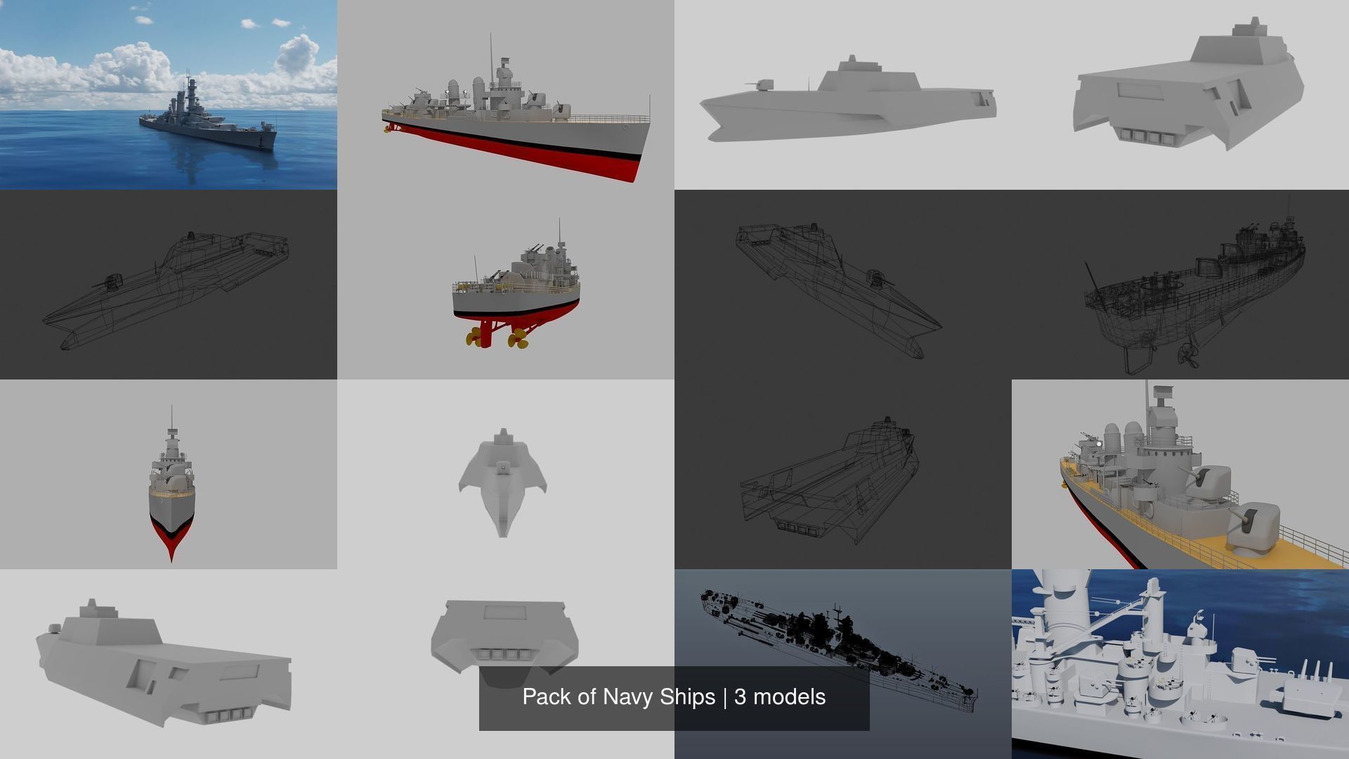 Pack of Navy Ships 3D Model Collection | CGTrader
