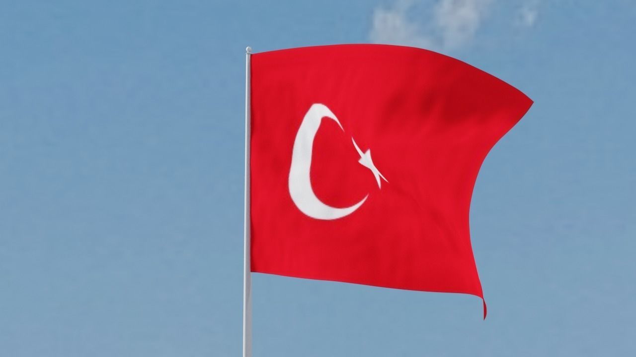 Animated Turkish Flag free 3D model animated | CGTrader