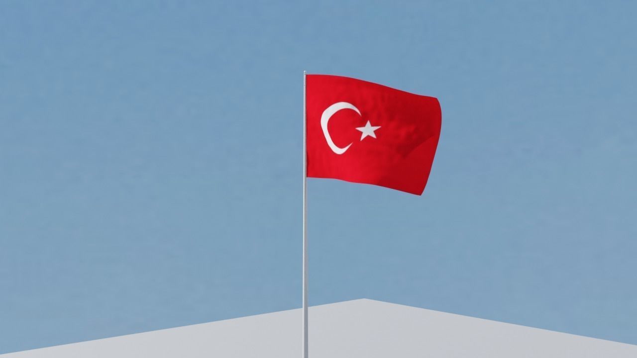 Animated Turkish Flag free 3D model animated | CGTrader