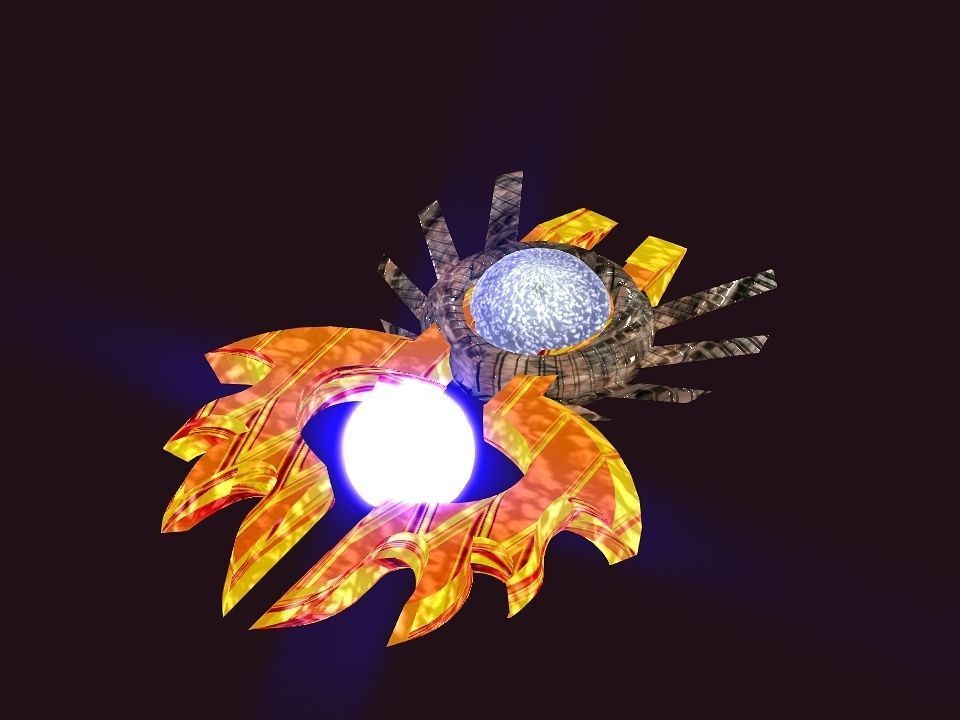 3D model Bladed Crown Energy Ball Spaceship VR / AR / low-poly | CGTrader