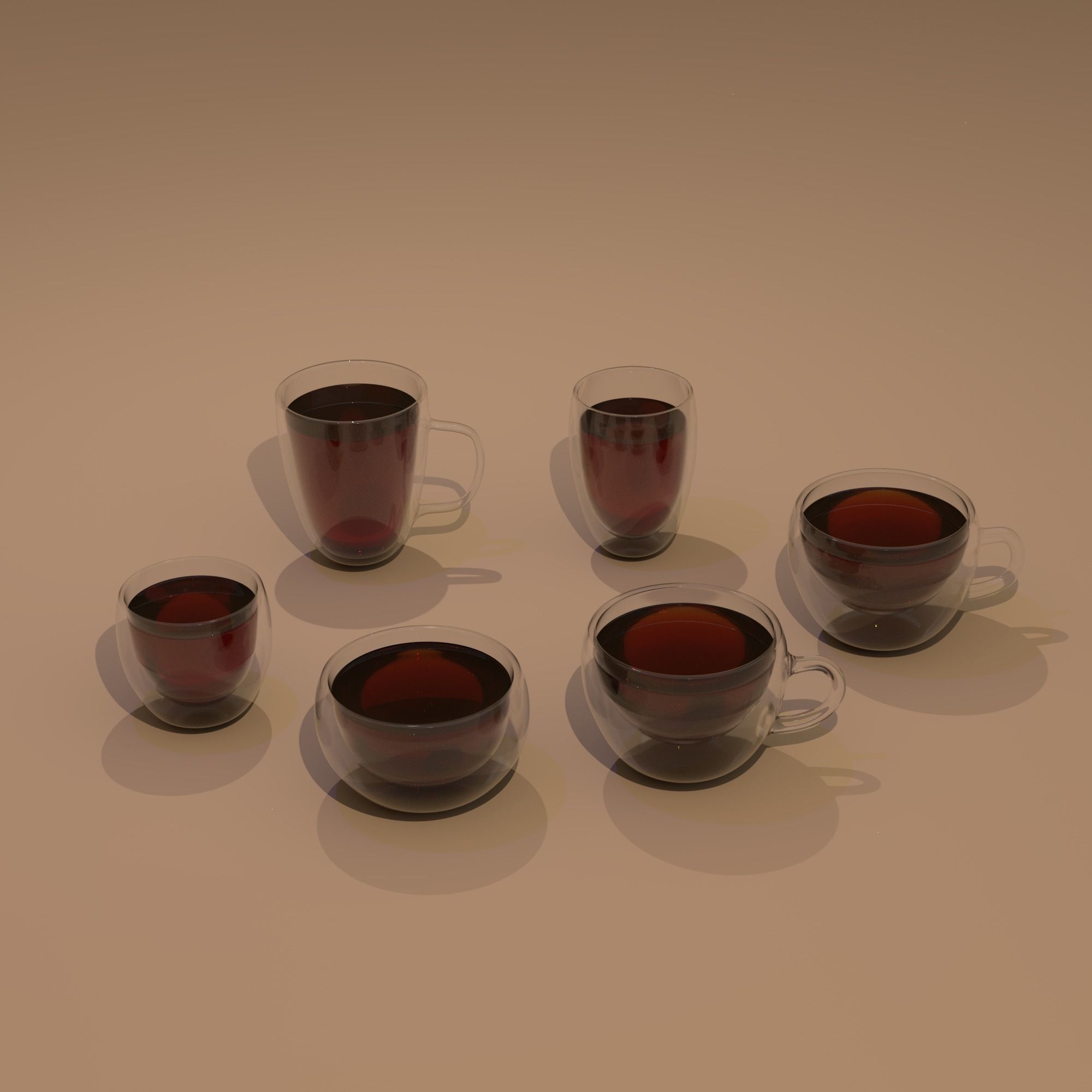 Set of glass cups 3D model | CGTrader