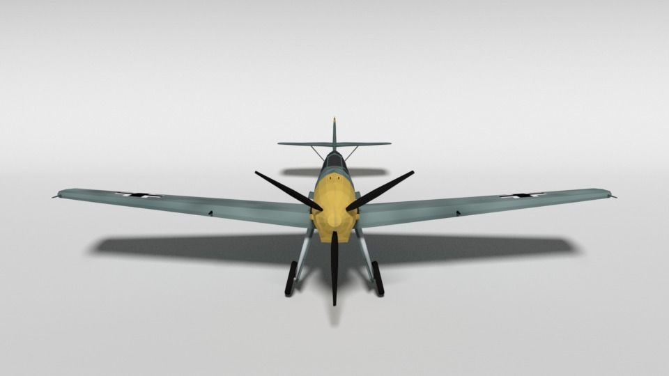 3D model Low Poly Cartoon Messerschmitt Bf 109E-3 Emil WW2 Airplane VR / AR / low-poly | CGTrader