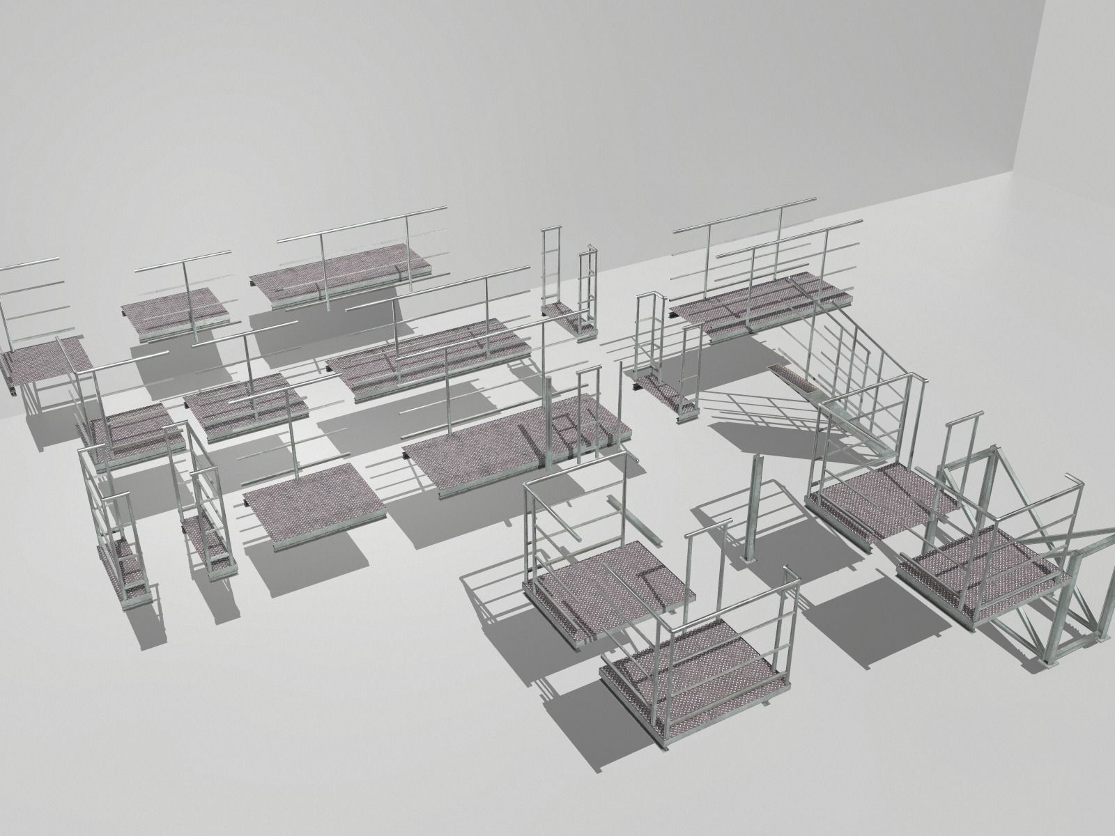 3D model Industrial Stairs Modular VR / AR / low-poly | CGTrader