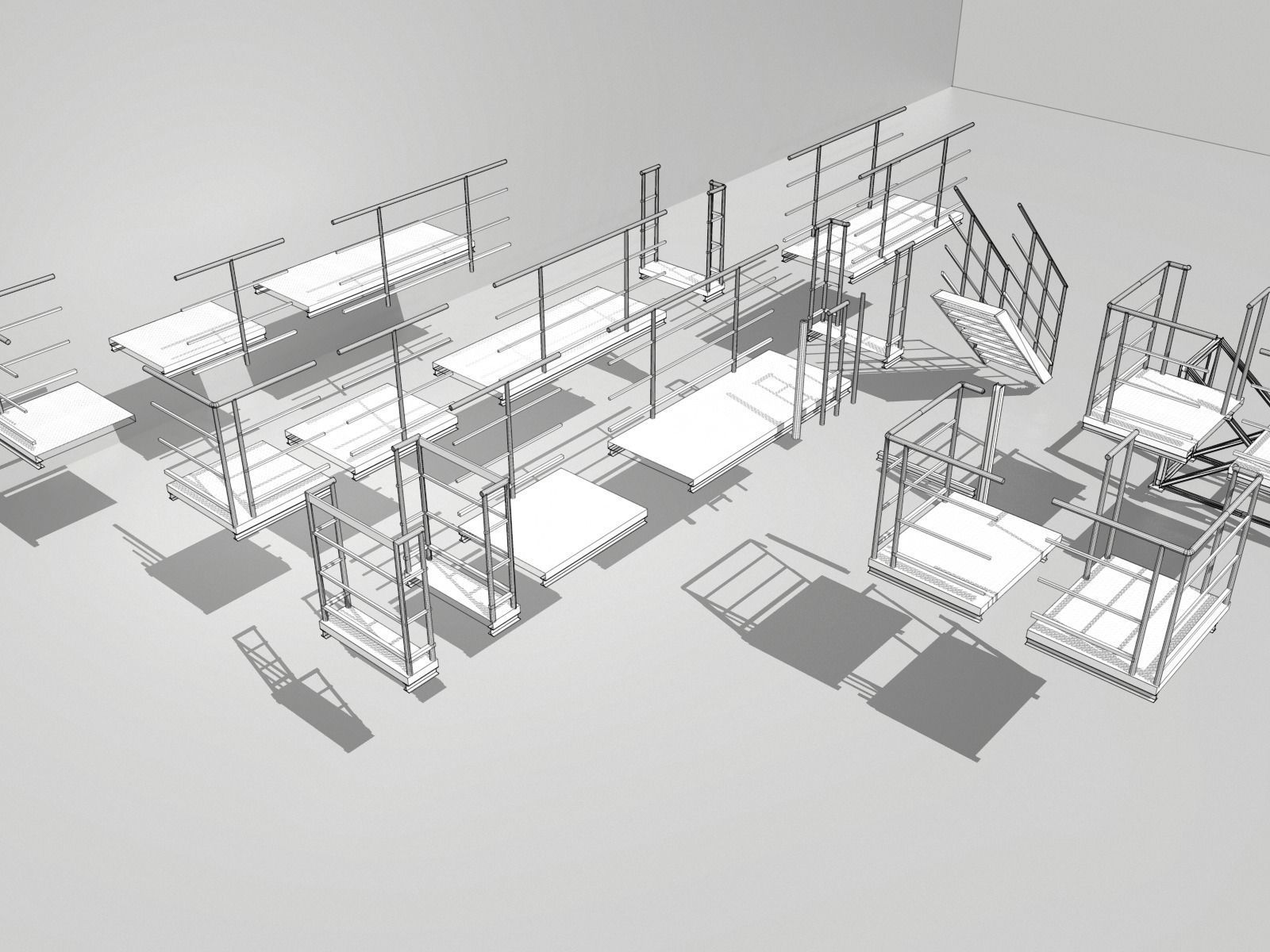 3D model Industrial Stairs Modular VR / AR / low-poly | CGTrader