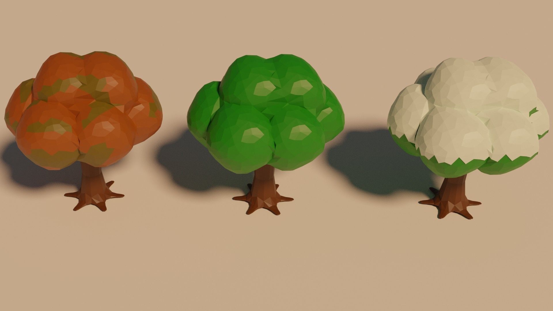 3D model tree winter summer Spring Autumn VR / AR / low-poly | CGTrader
