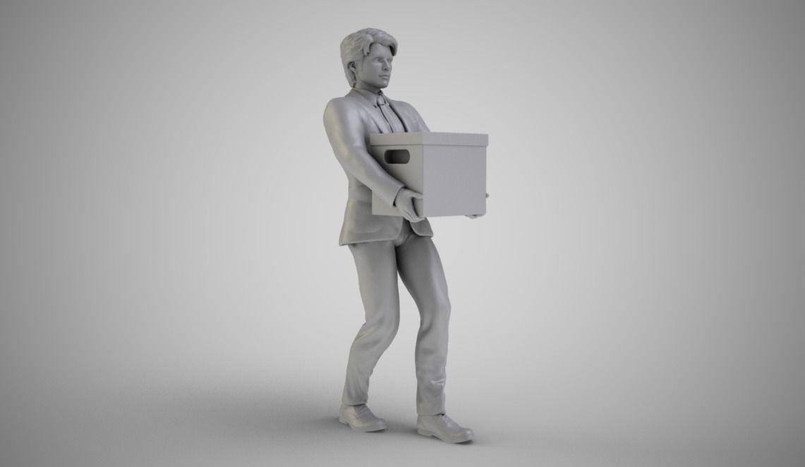 Man Carrying Box 3D model 3D printable | CGTrader