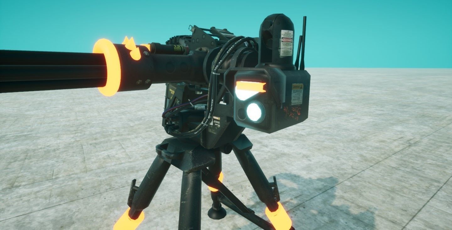 Auto Turret 3D model rigged | CGTrader