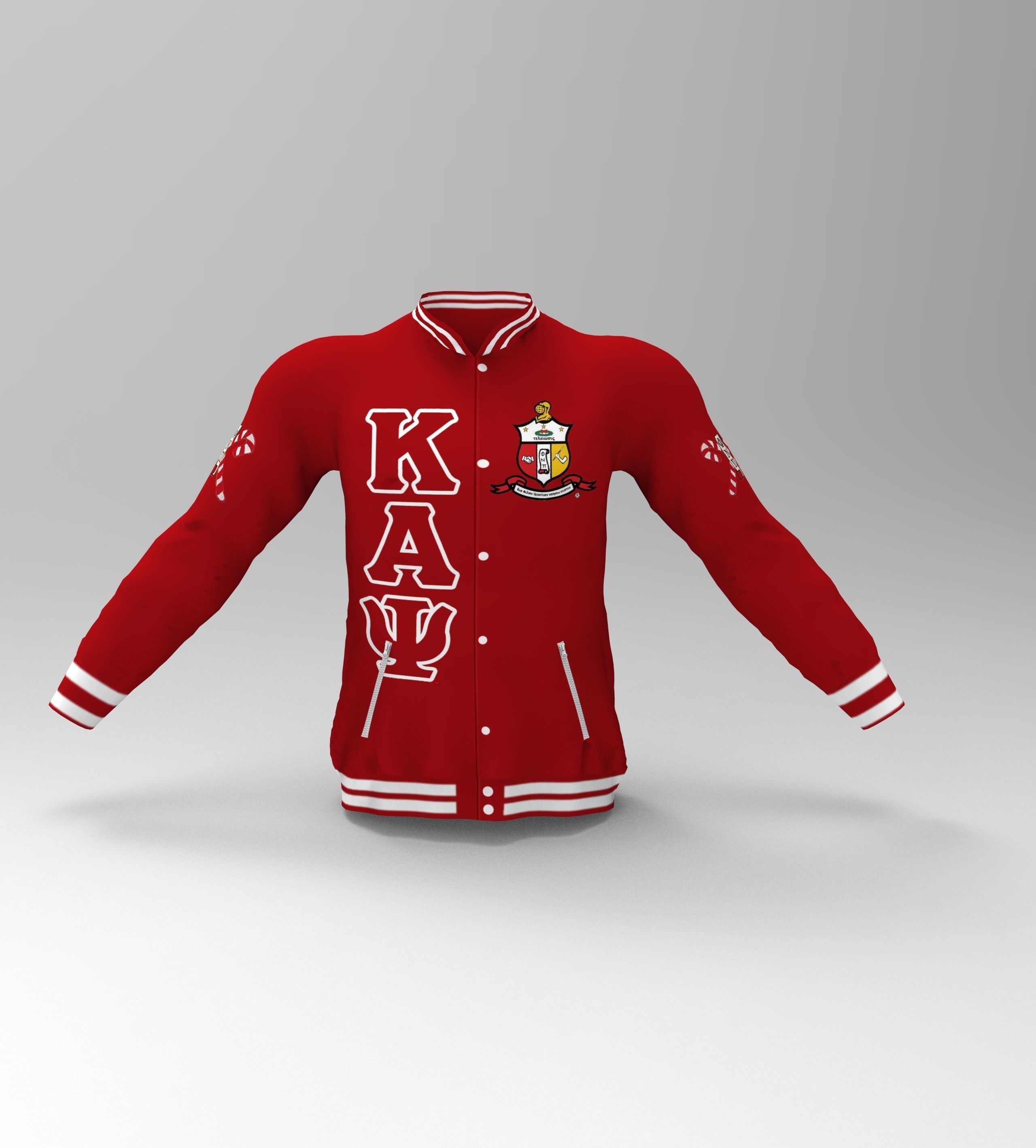 3D model Kappa Alpha Psi Baseball jacket Rigged Unity Unreal VR / AR ...