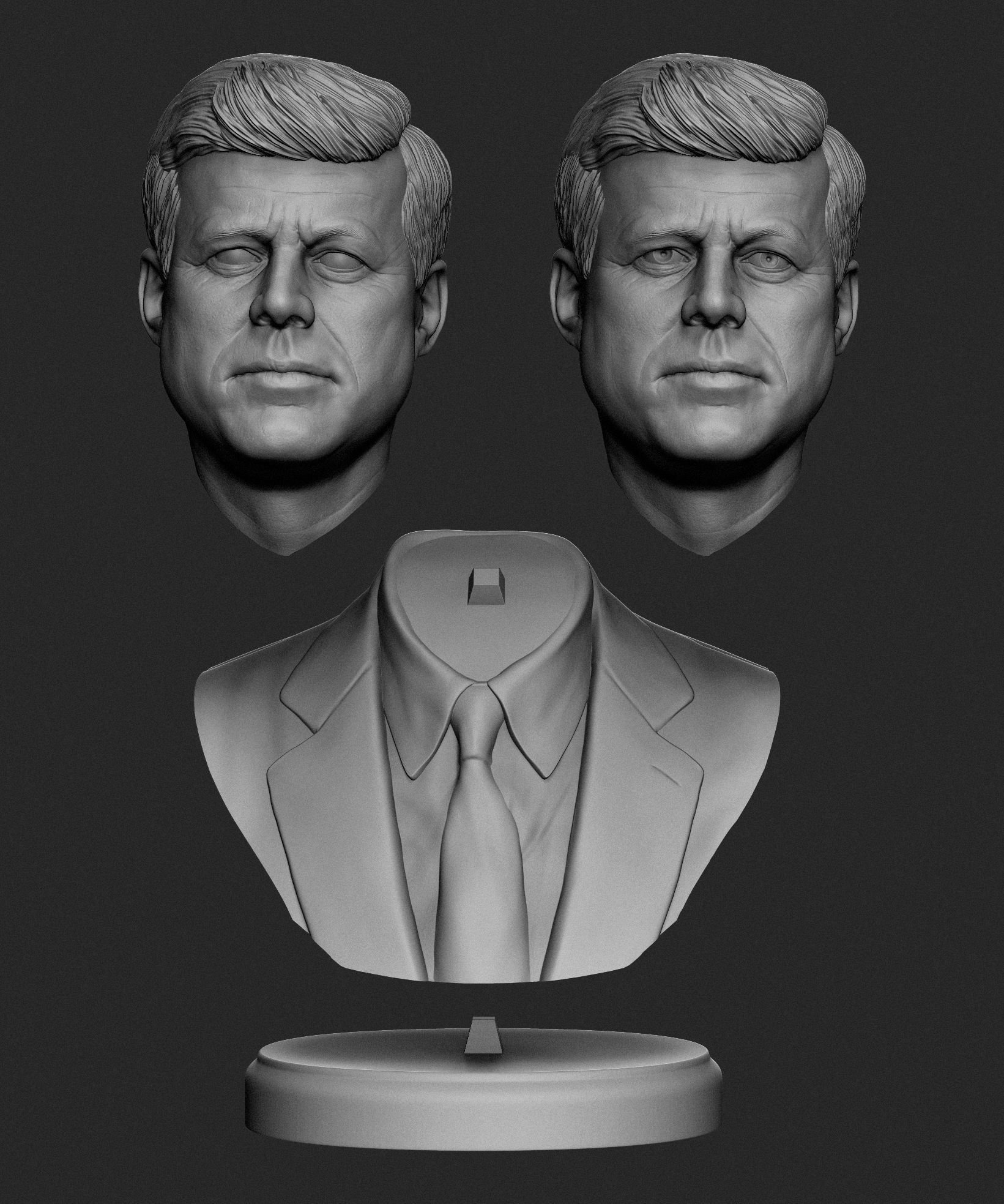 John Fitzgerald Kennedy 3D model 3D printable | CGTrader