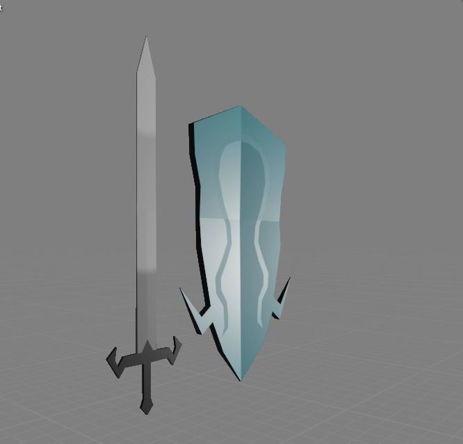 Low poly shield and sword 3D model | CGTrader