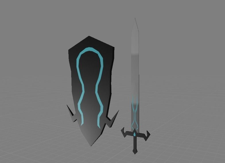 Low poly shield and sword 3D model | CGTrader