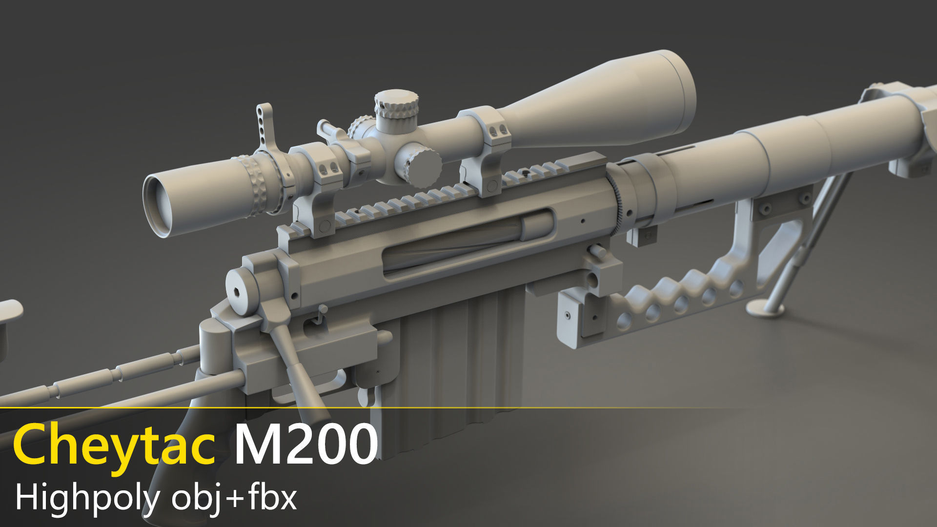 Cheytac M200 - highpoly 3D model | CGTrader