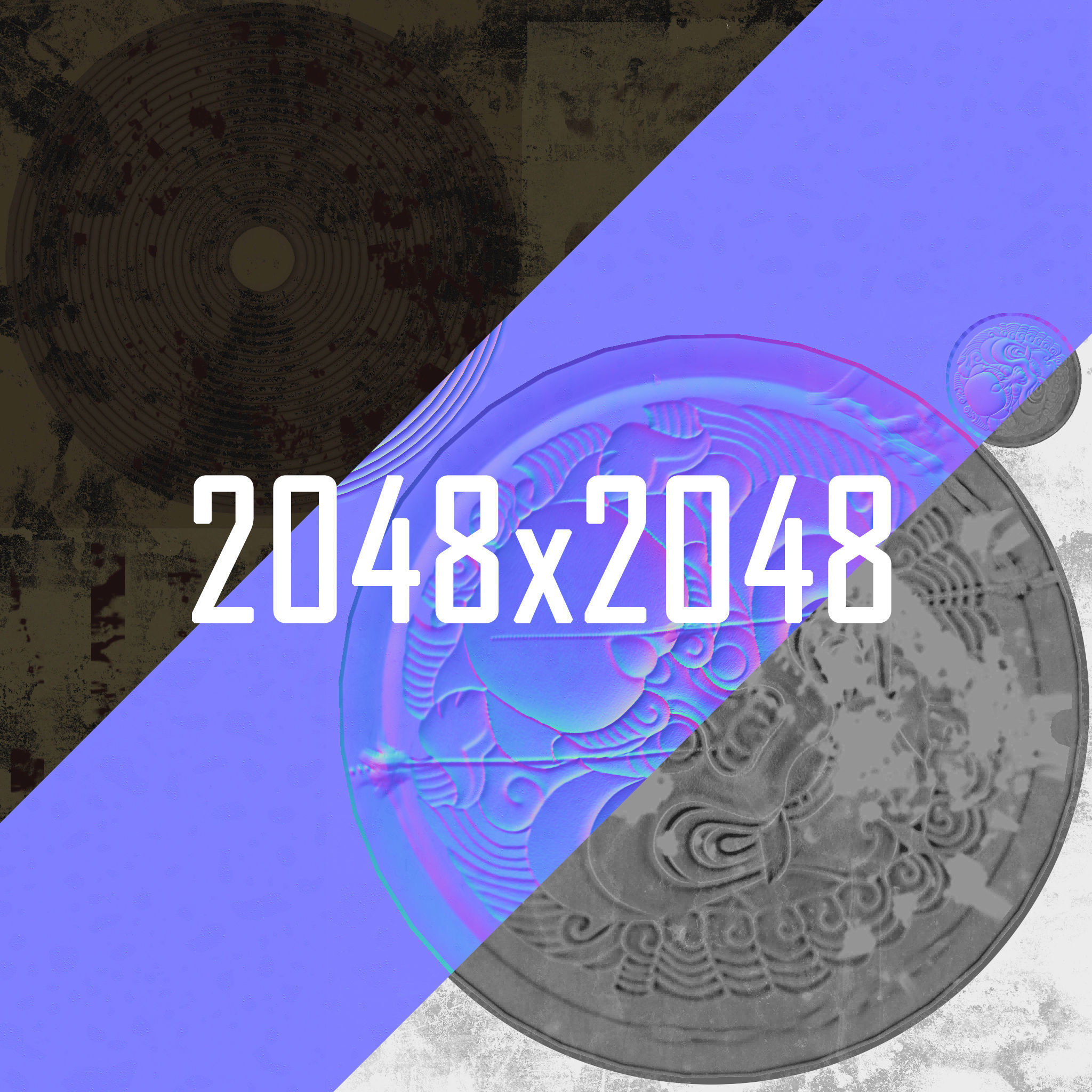 3D model Asian round shield VR / AR / low-poly | CGTrader