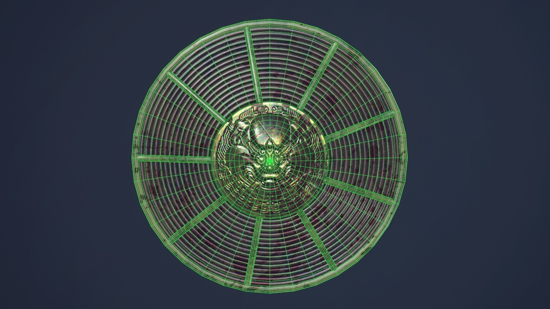 3D model Asian round shield VR / AR / low-poly | CGTrader