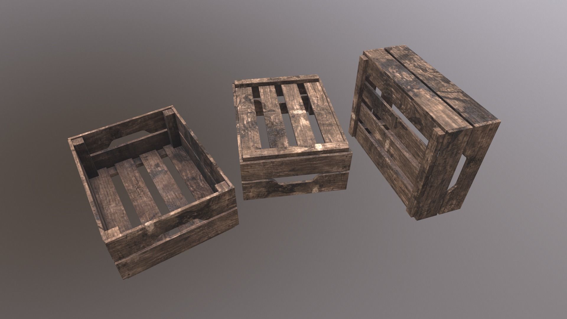 3D model Wooden Crate V4 Dirty VR / AR / low-poly | CGTrader