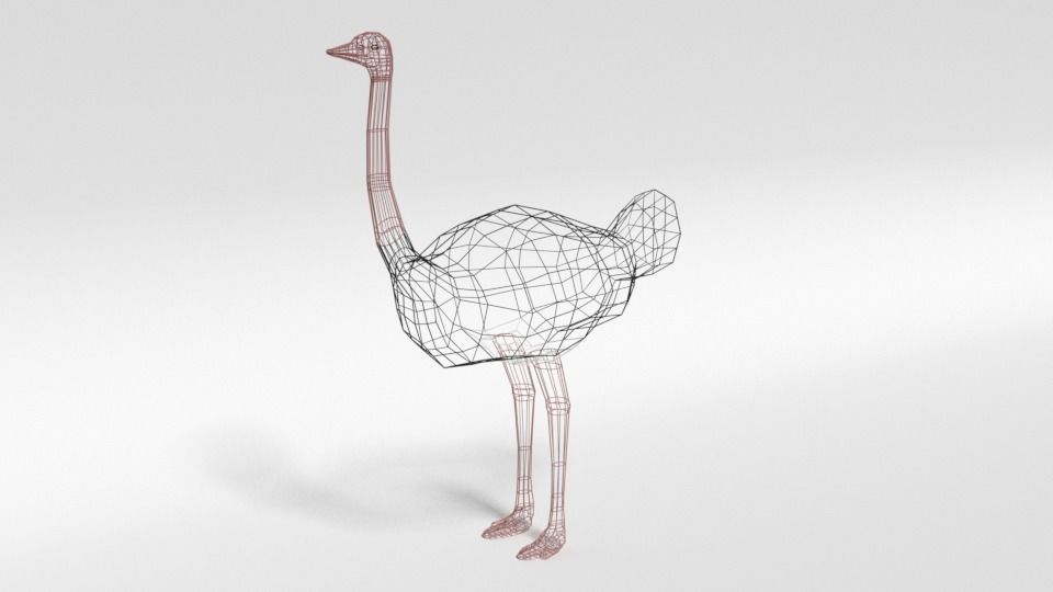 3D model Low Poly Cartoon Ostrich VR / AR / low-poly | CGTrader