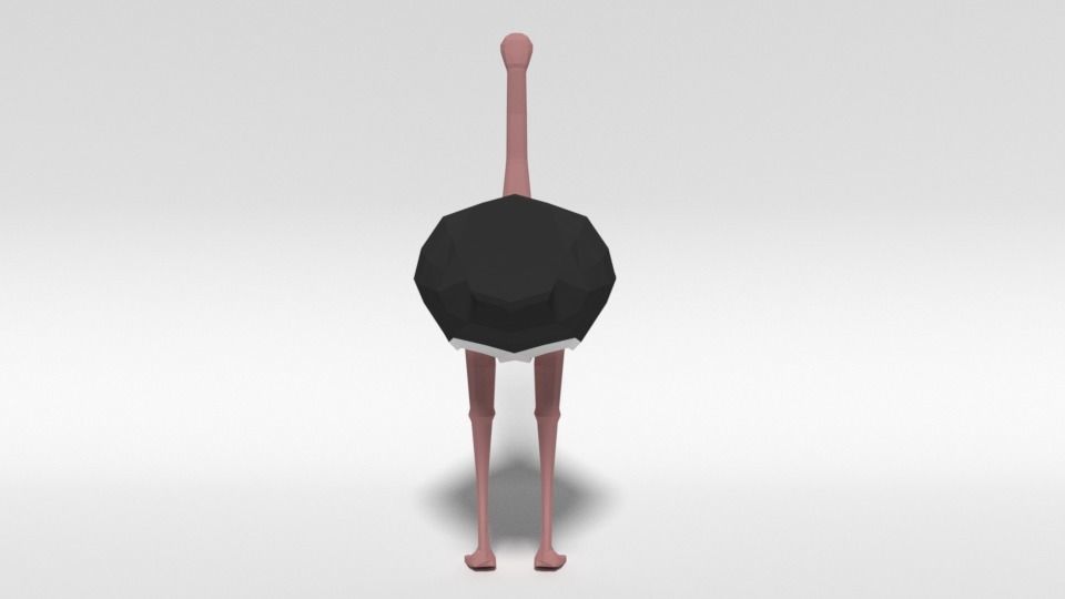 3D model Low Poly Cartoon Ostrich VR / AR / low-poly | CGTrader