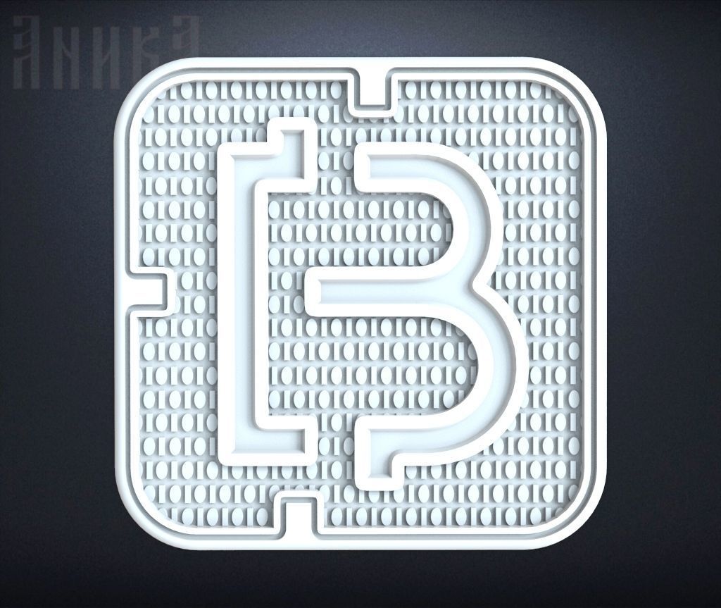 Bitcoin icon 3D model 3D printable | CGTrader