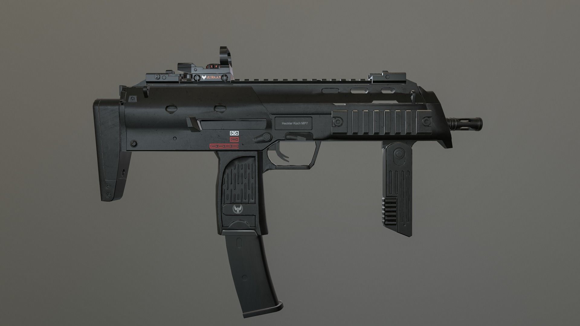 3D model ASSAULT RIFLE HK MP7 WEAPON 3D MODEL VR / AR / low-poly | CGTrader