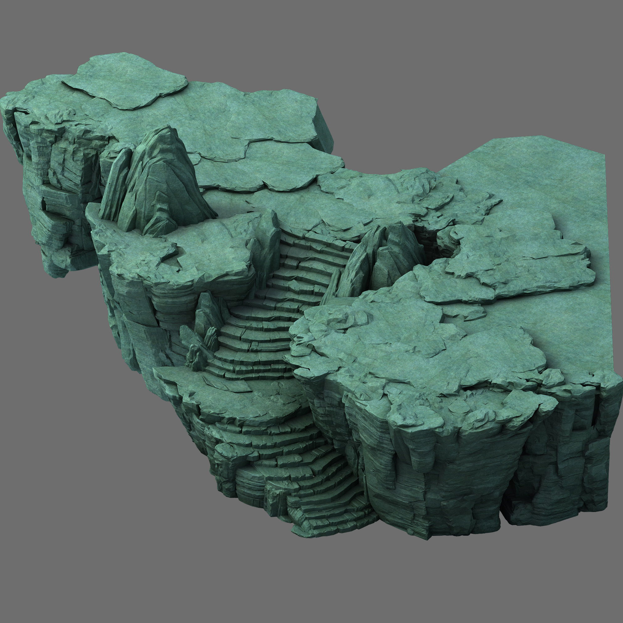 Field - terrain stone ladder 3D model | CGTrader