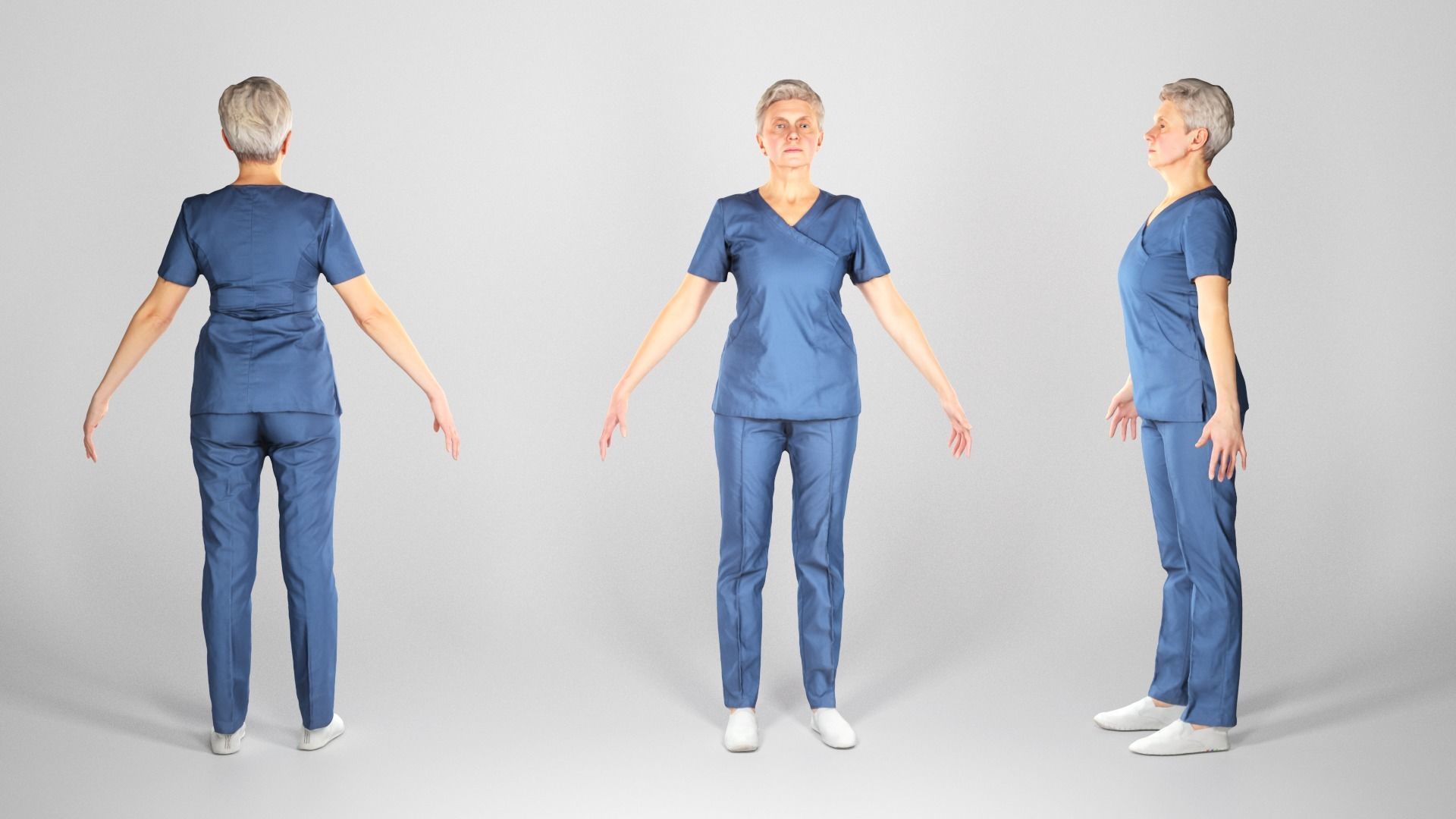 3D model Adult surgical nurse ready for animation 127 VR / AR / low ...