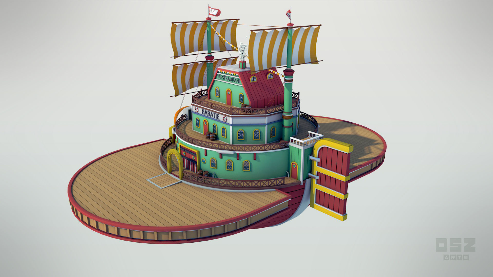 Sanjis Baratie - One Piece 3D model | CGTrader
