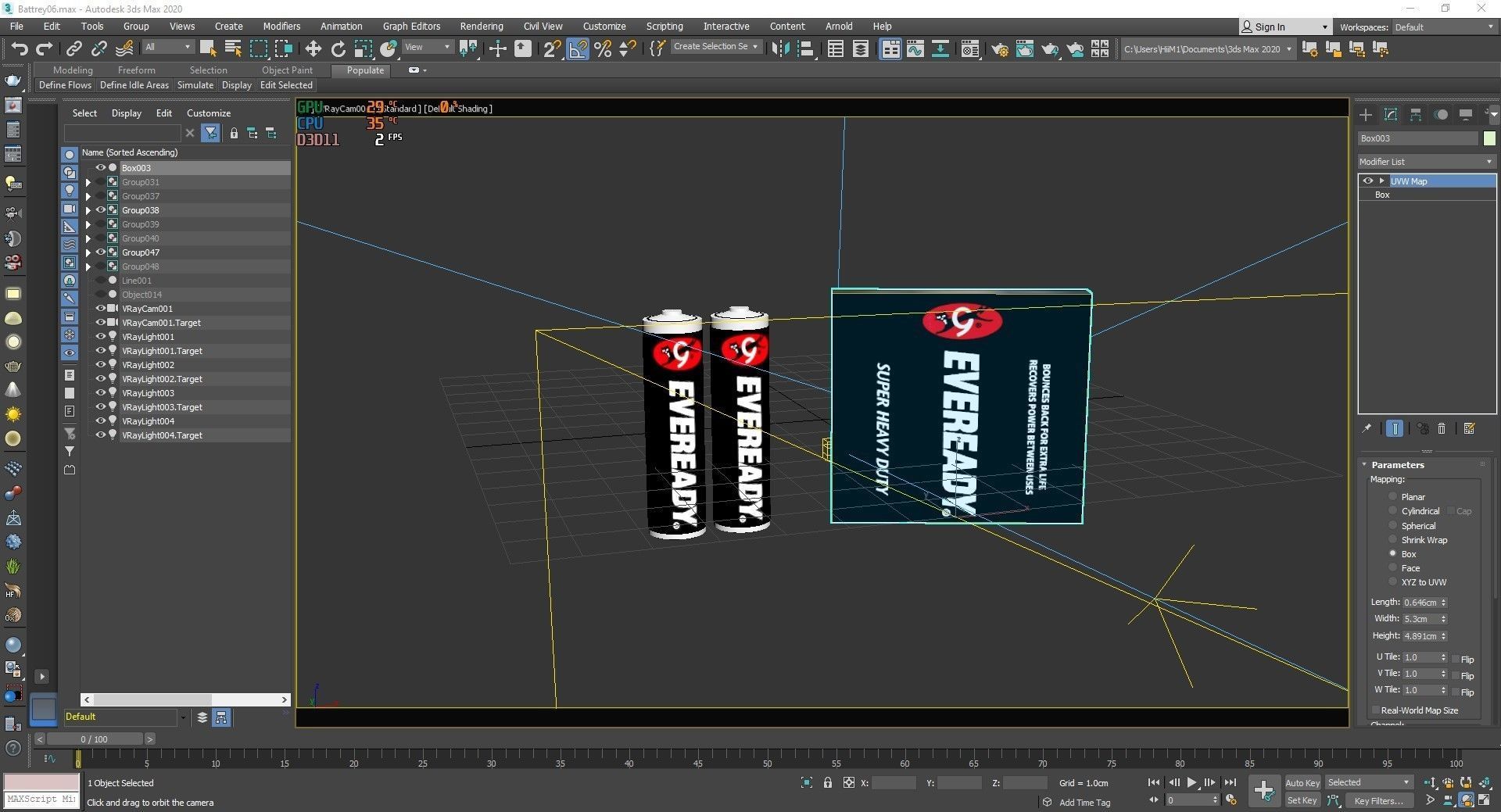 batteries Eveready AA - AAA - C 3D model | CGTrader
