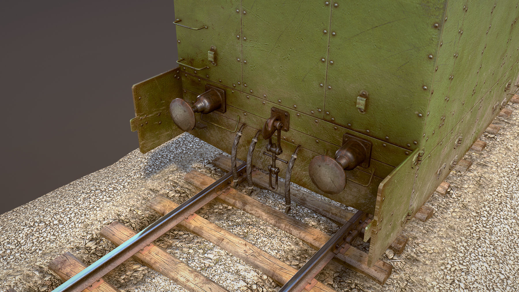 3D model Armored Train PL-37 Railway Light Artillery Wagon VR / AR ...