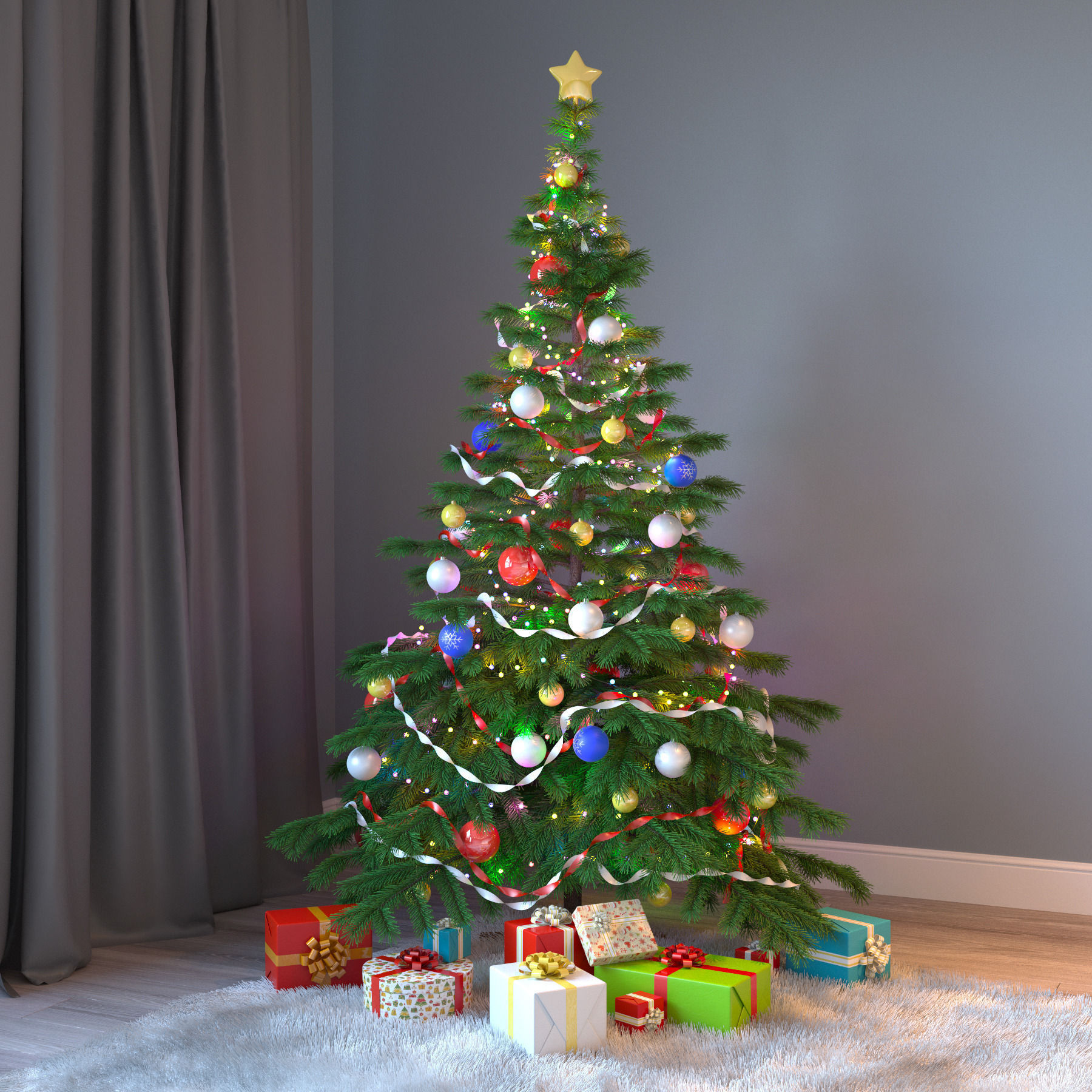 Christmas Tree with Gifts 3D model | CGTrader
