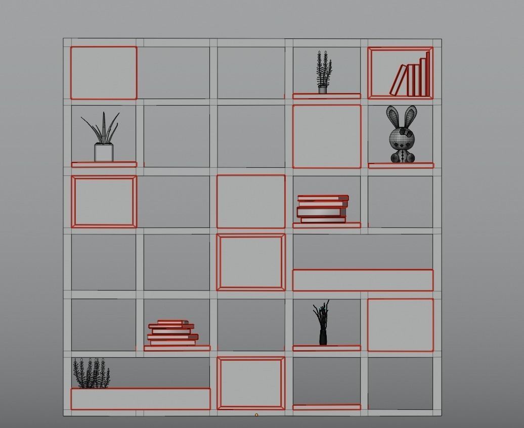 Bookshelve 3D Model bookcase with bookshelves and shelves free 3D model ...